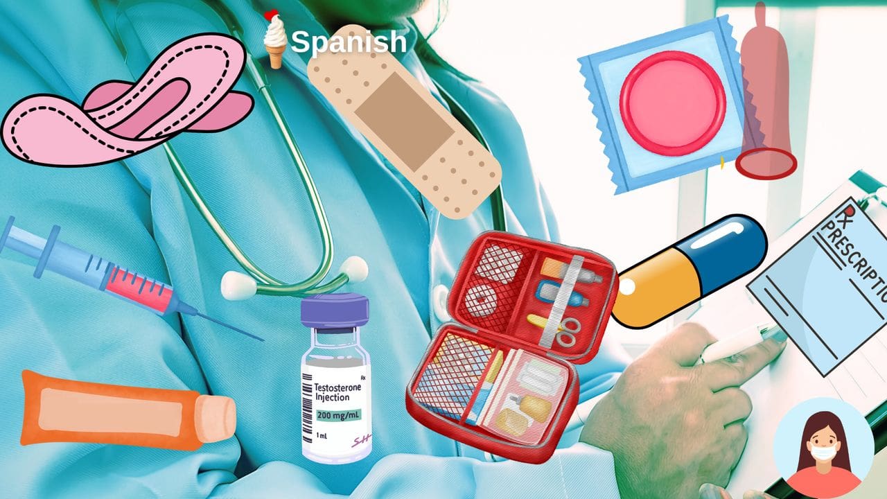 Sanitary items and medical things - Ice Cream Spanish