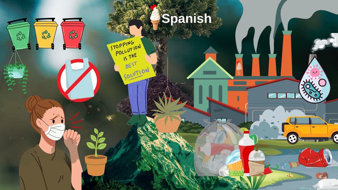 Pollution and recycling - Ice Cream Spanish